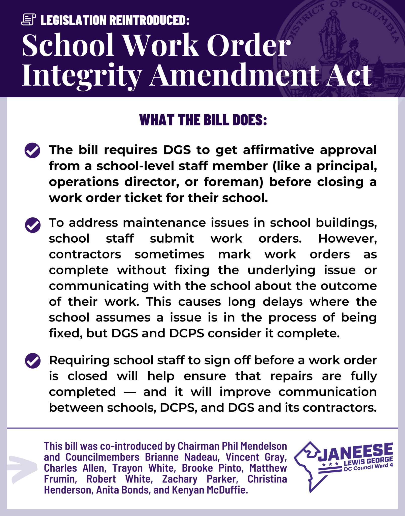 Introducing the Work Order Integrity Act to Improve School Repairs ...